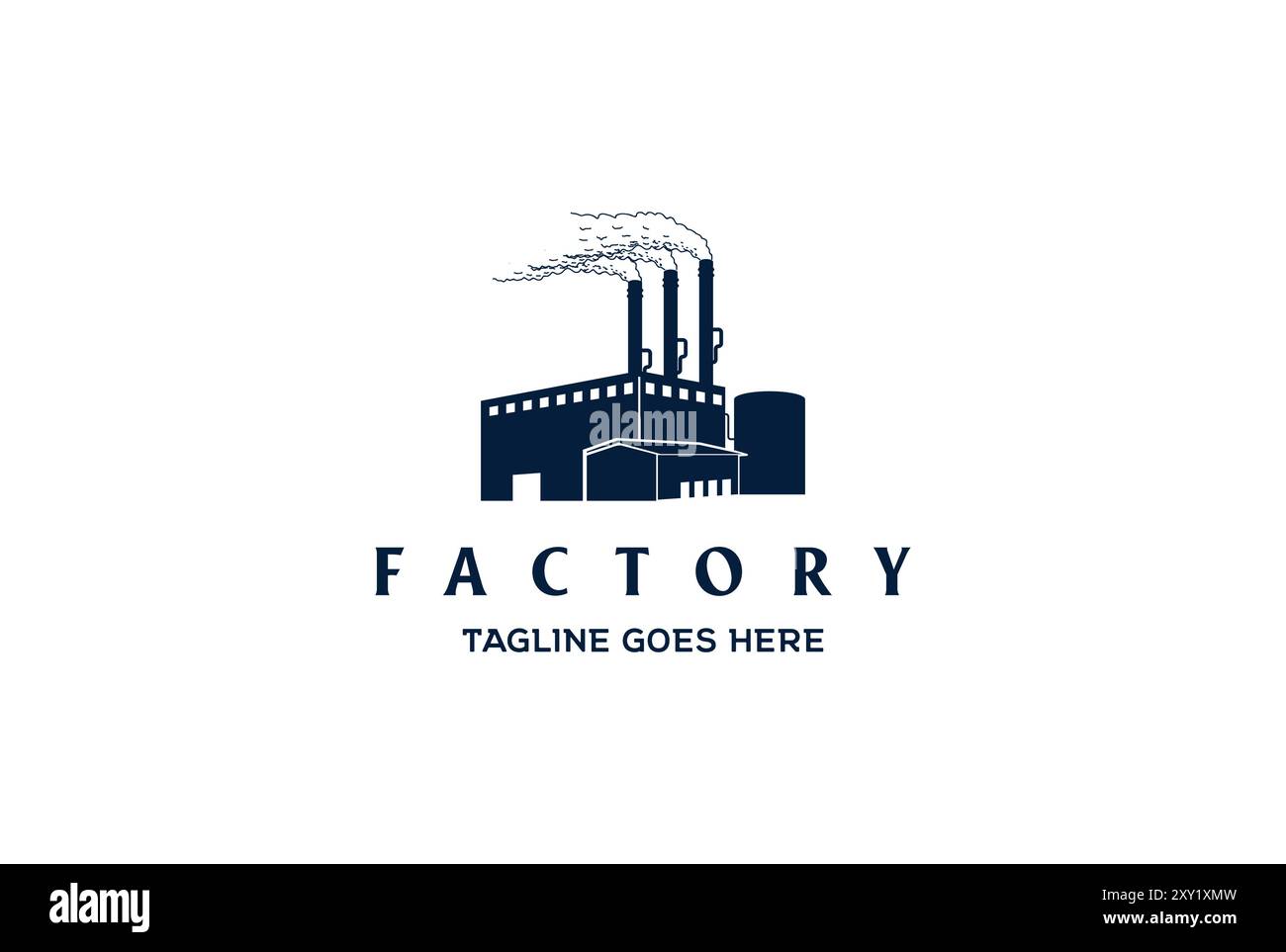 Retro Vintage Factory Building for Industry Logo Design Vector Stock ...