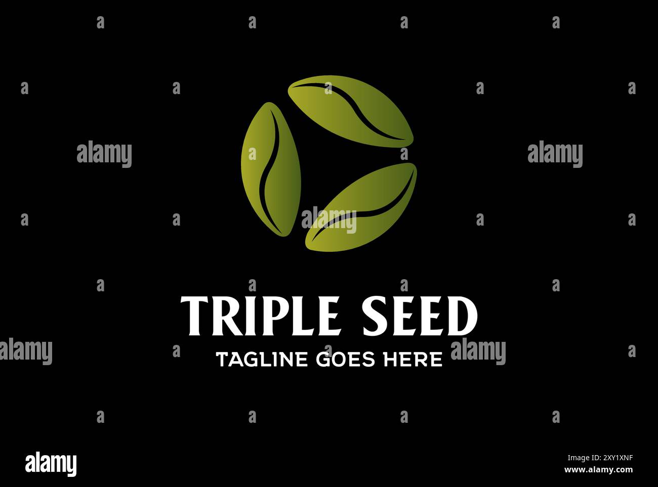 Simple Minimalist Three Triple Seed for Grow Herb Cultivation Logo Design Vector Stock Vector ...