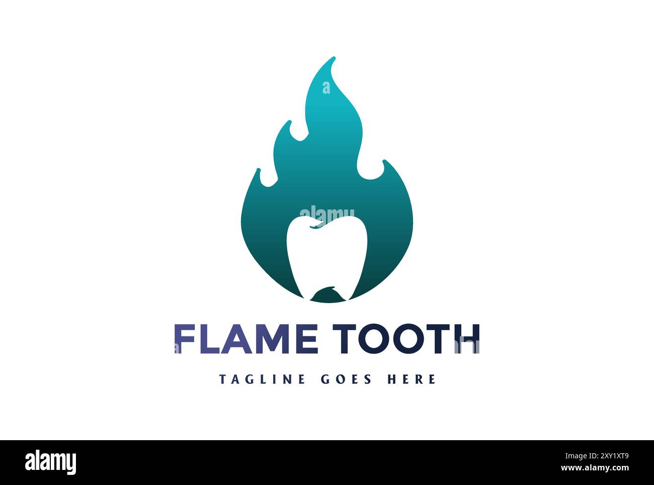 Modern Fire Flame Tooth for Dental or Dentist Logo Design Vector Stock ...