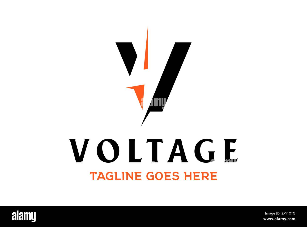 Initial Letter V with Light Energy for Voltage Electricity Logo Design ...