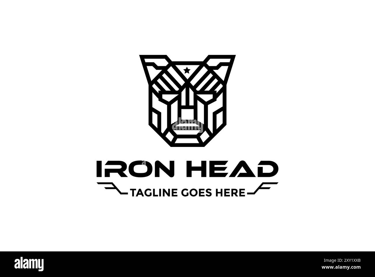 Line robot head technology Cut Out Stock Images & Pictures - Alamy