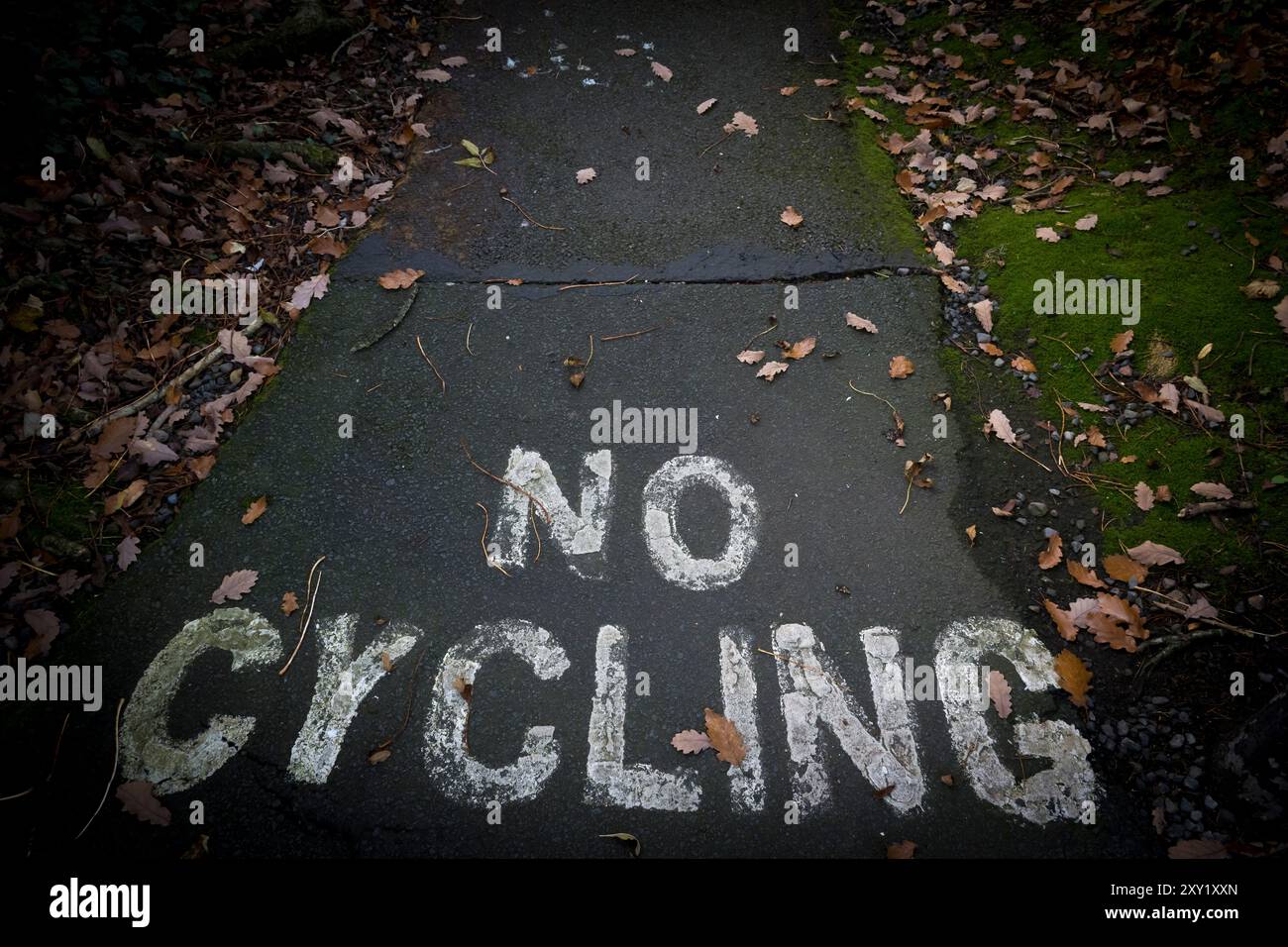 No cycling this pathway Stock Photo - Alamy