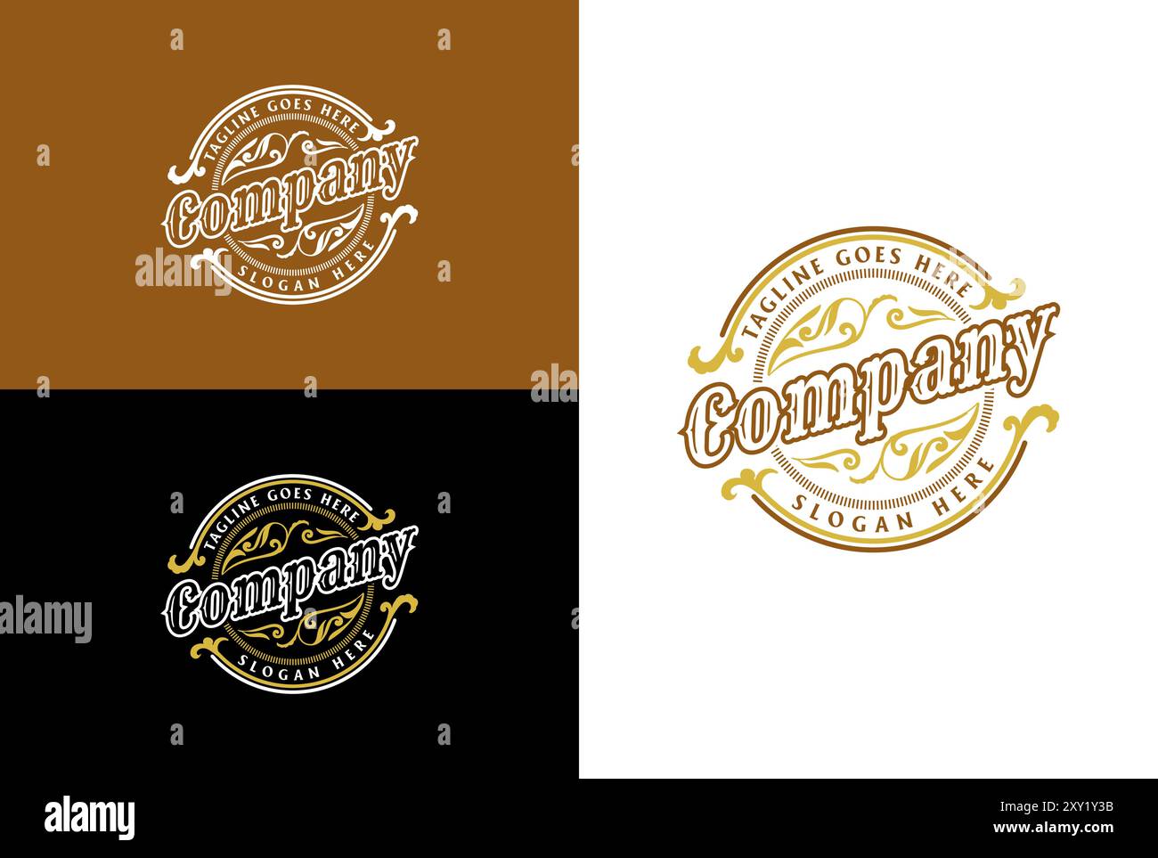 Round Circular Vintage Steampunk Badge Emblem Label Stamp Logo Design ...