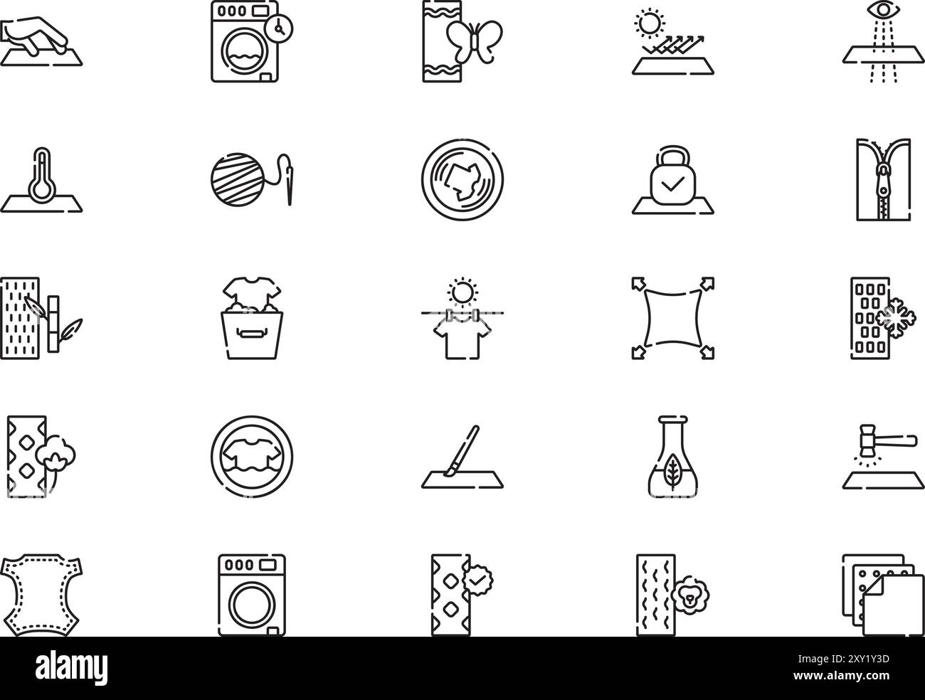 Fabric features icons collection is a vector illustration with editable ...
