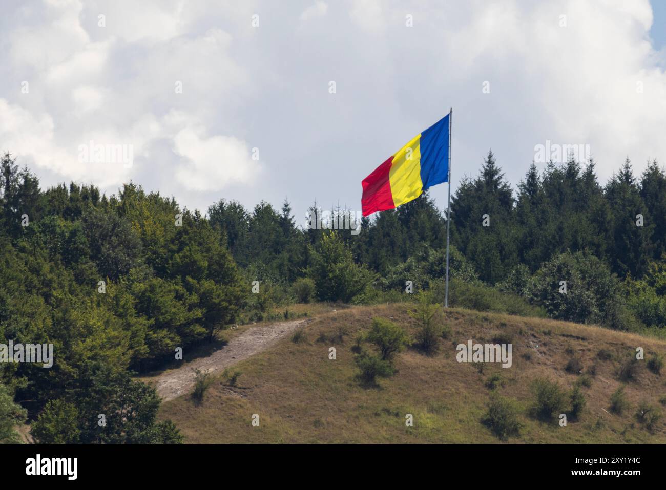 Romanian flag waving hi-res stock photography and images - Alamy