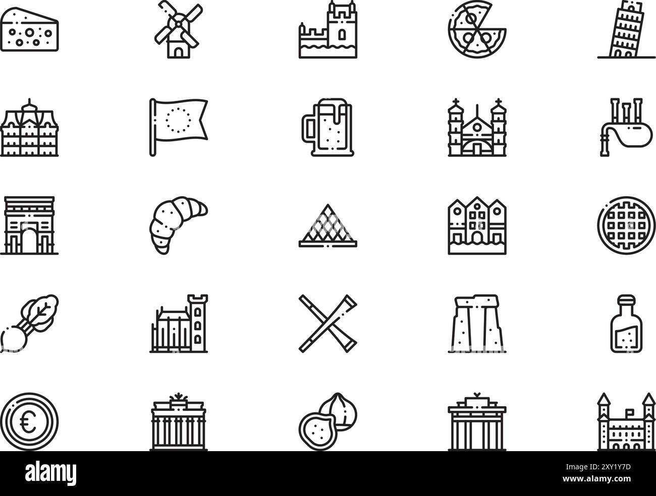 Europe icons collection is a vector illustration with editable stroke ...