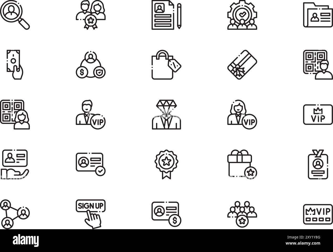 Membership icons collection is a vector illustration with editable ...