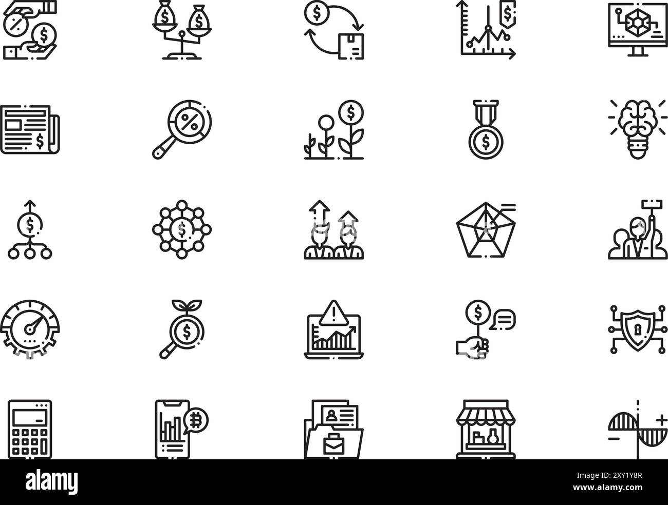 Stock market icons collection is a vector illustration with editable stroke Stock Vector Image ...