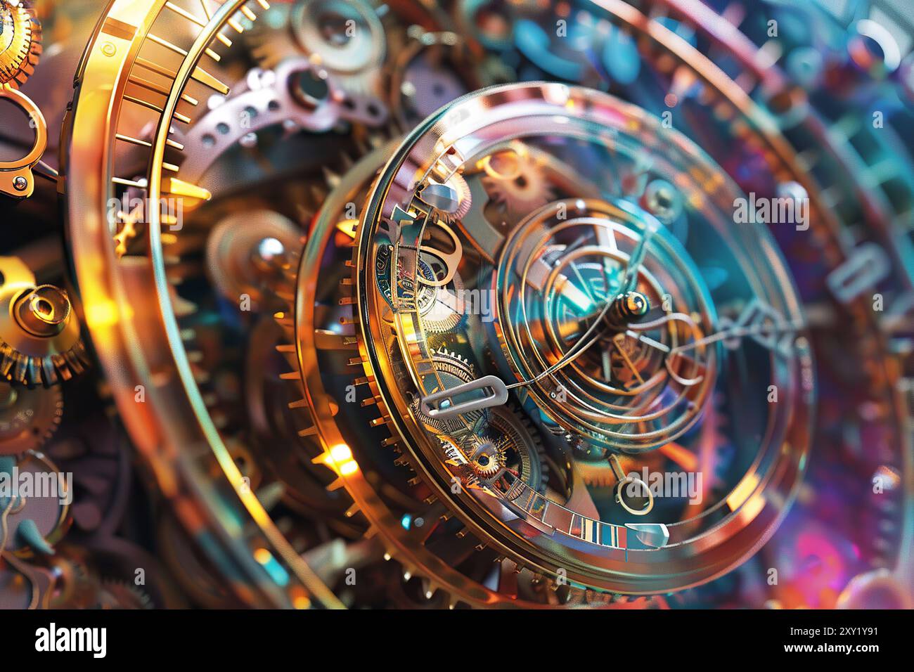 Twisted clock face. Time concept. Eternal numeral clock face. Abstract ...