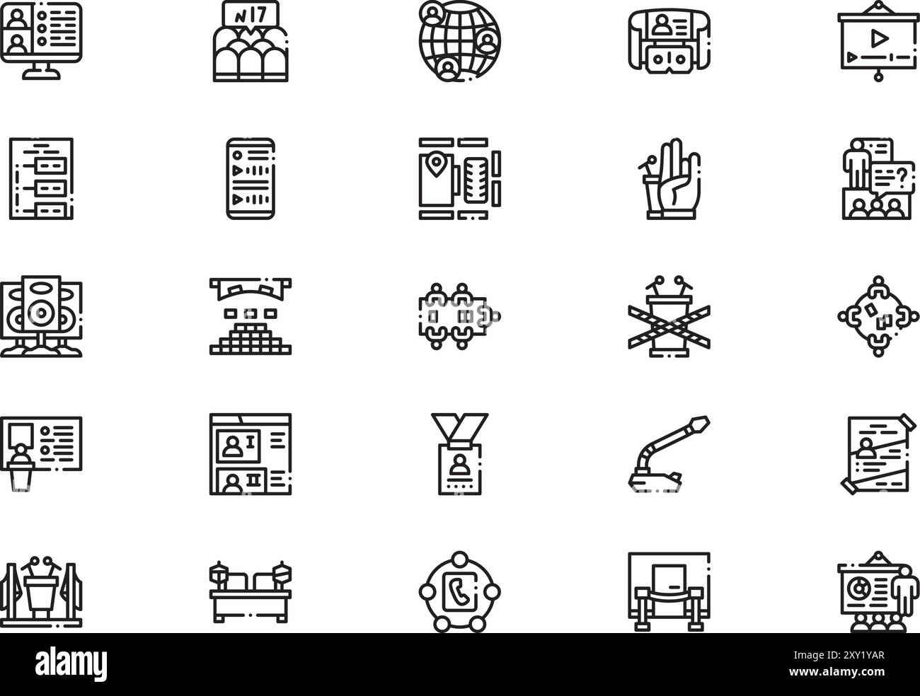 Conference icons collection is a vector illustration with editable ...