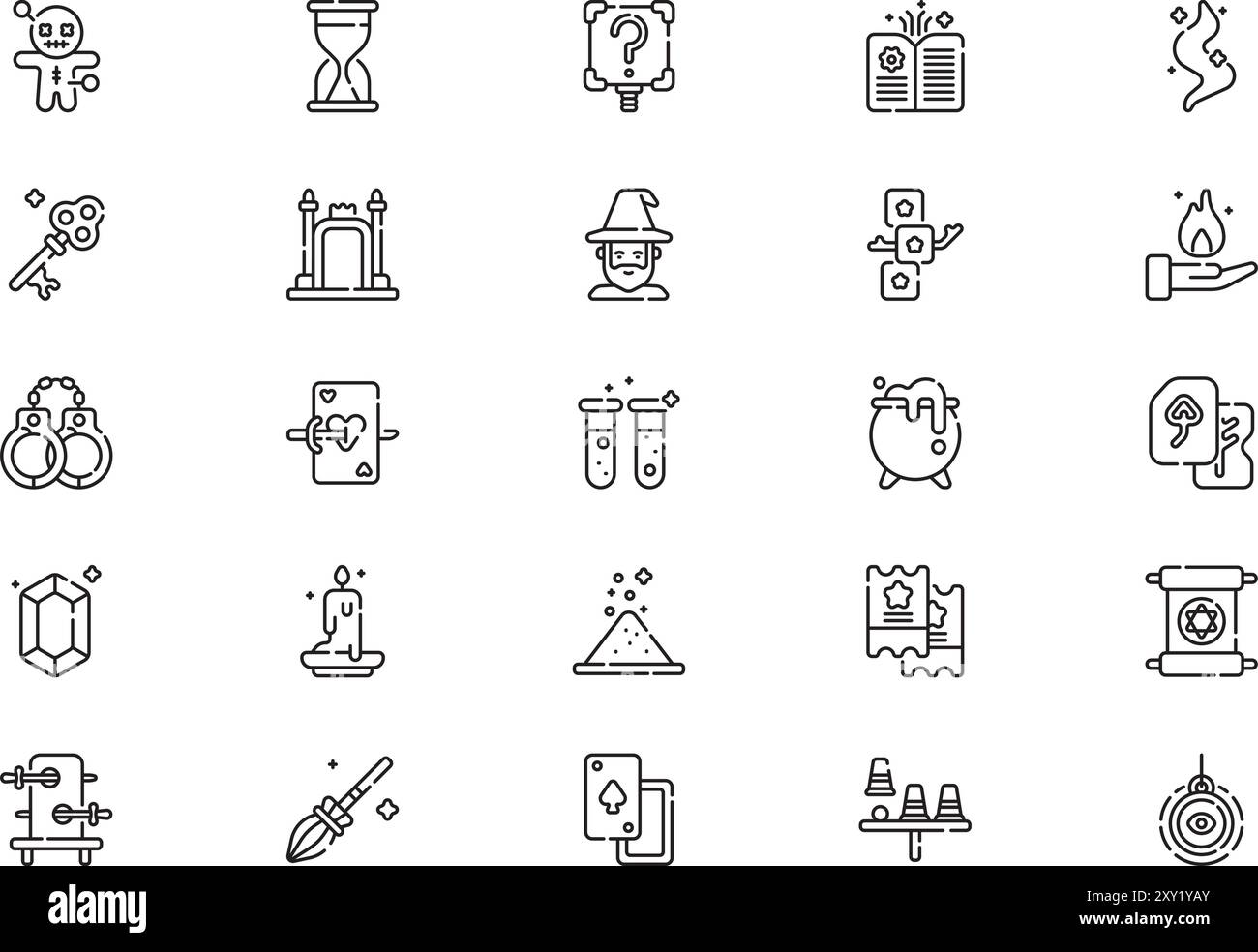 Magic icons collection is a vector illustration with editable stroke ...