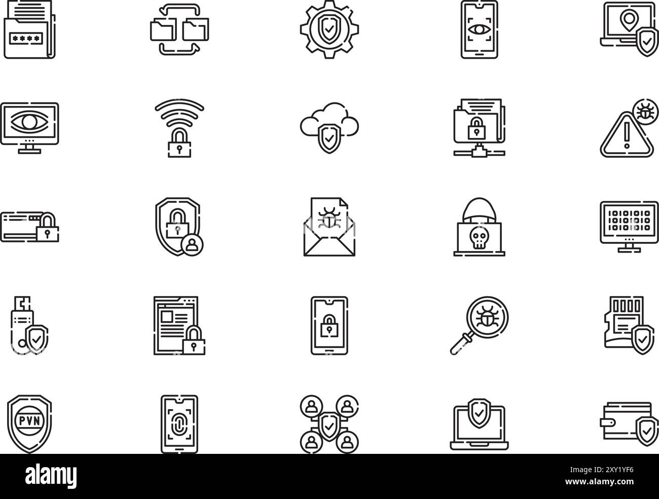 Data protection icons collection is a vector illustration with editable stroke Stock Vector ...