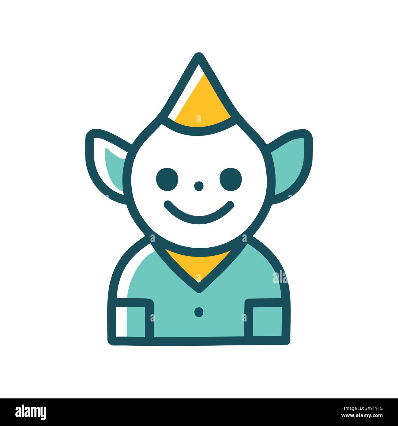 Happy elf character illustration. Adorable elf character with a festive ...