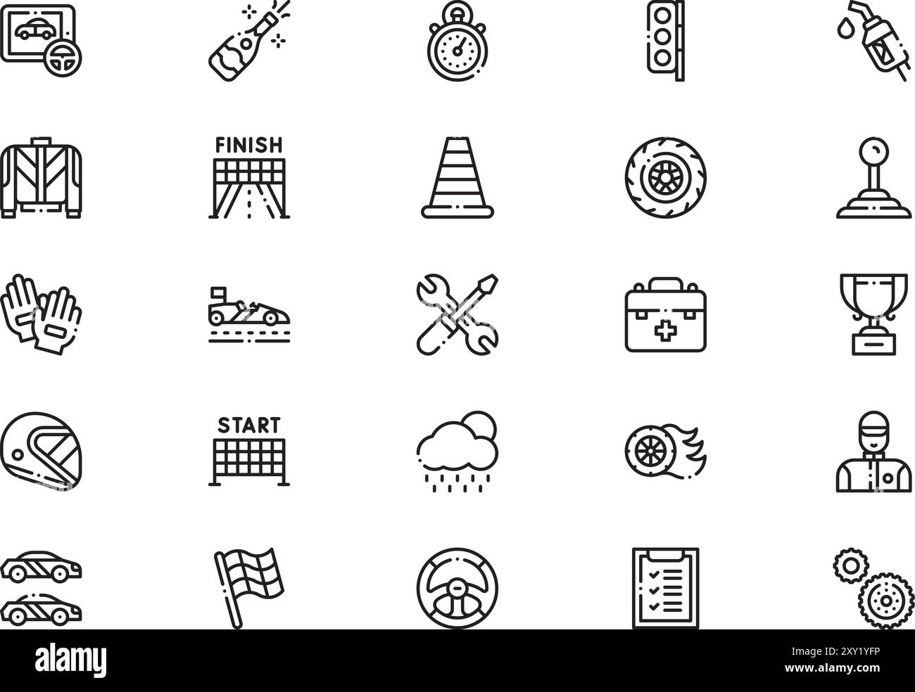 Autoracing icons collection is a vector illustration with editable ...