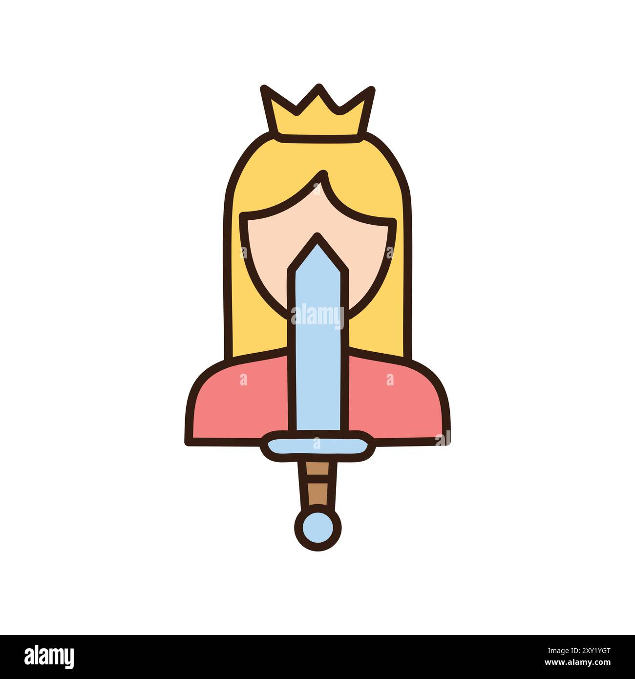 Queen holding a sword. A female royal with a crown on her head ...