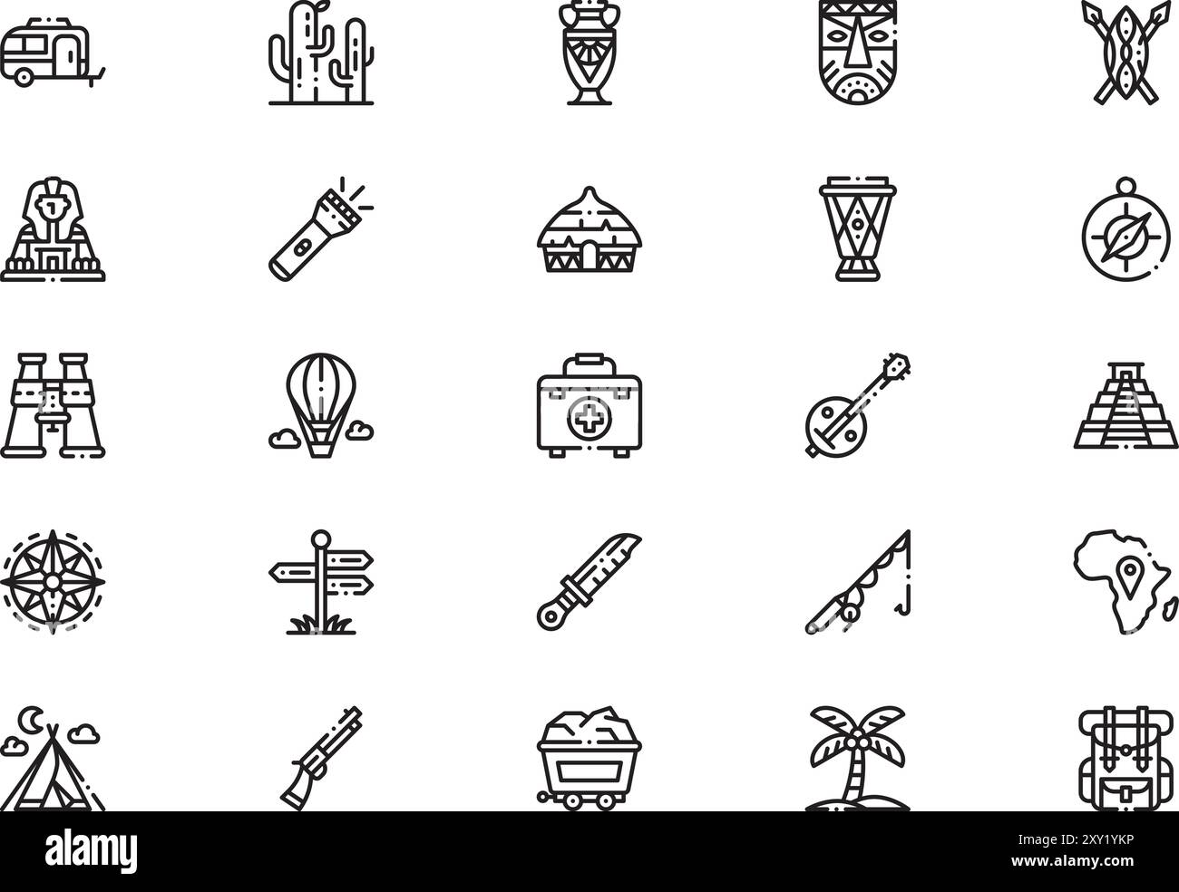 Safari icons collection is a vector illustration with editable stroke ...