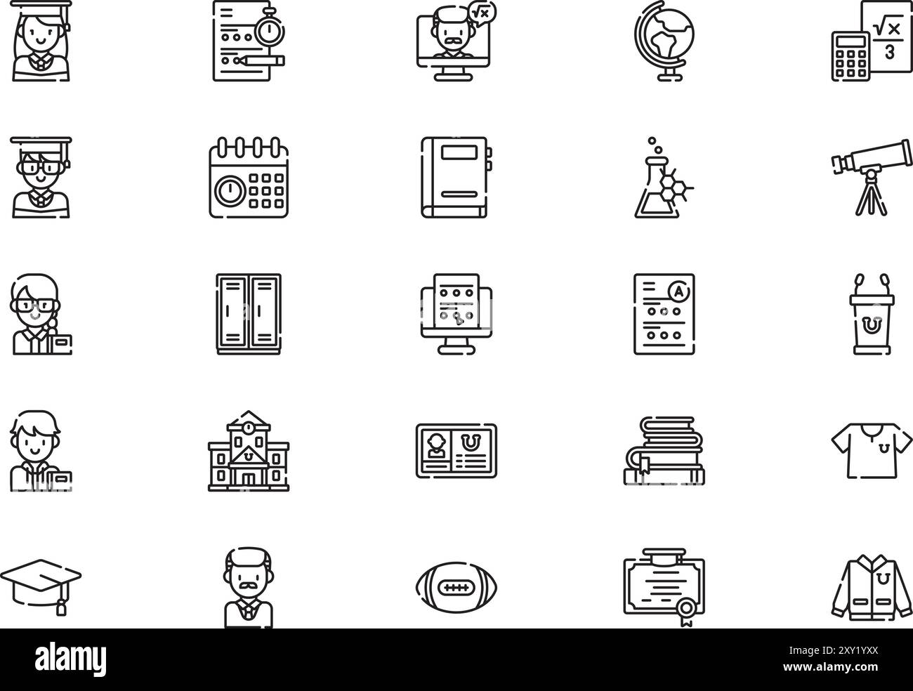 University icons pack collection is a vector illustration with editable ...