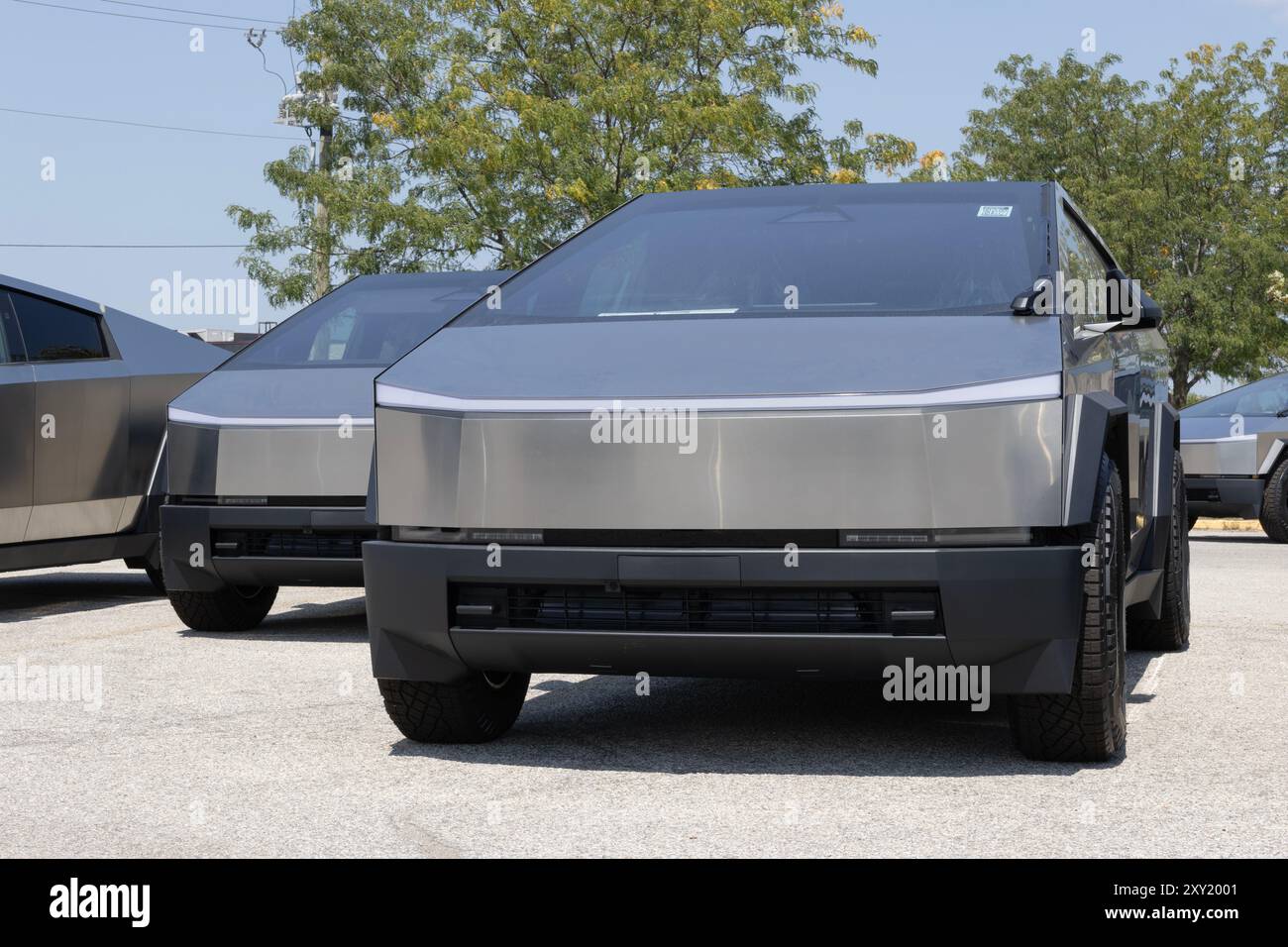 Indianapolis - August 25, 2024: Tesla Cybertruck display at a ...