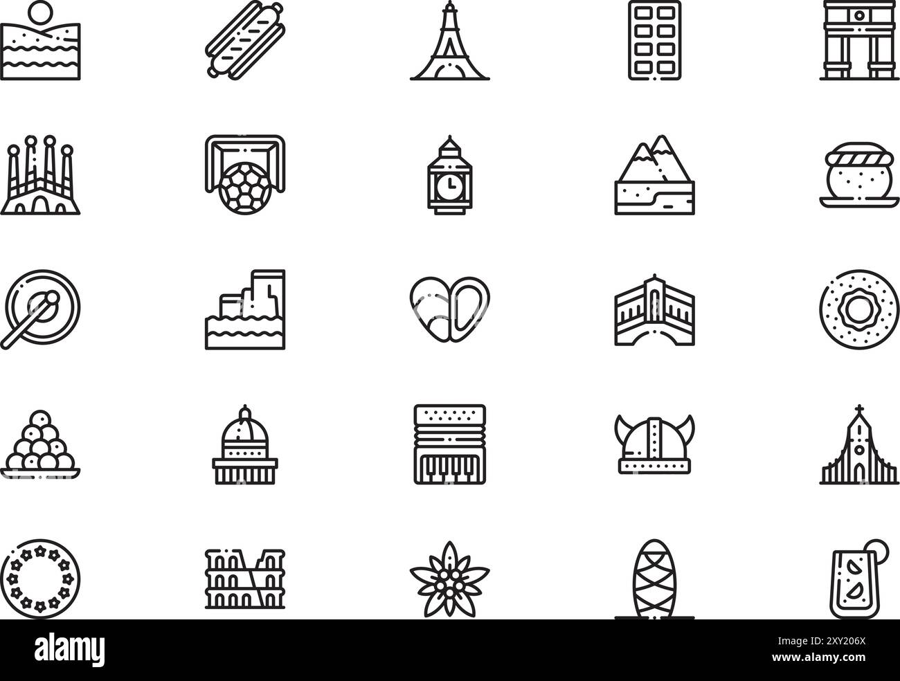 Europe icons collection is a vector illustration with editable stroke ...
