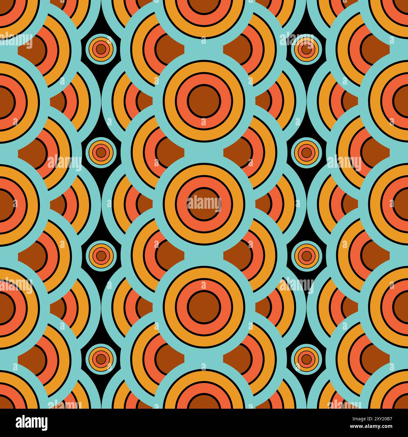 60s 70s Style Retro Modern Circles Vintage Mid Century Pattern Stock ...