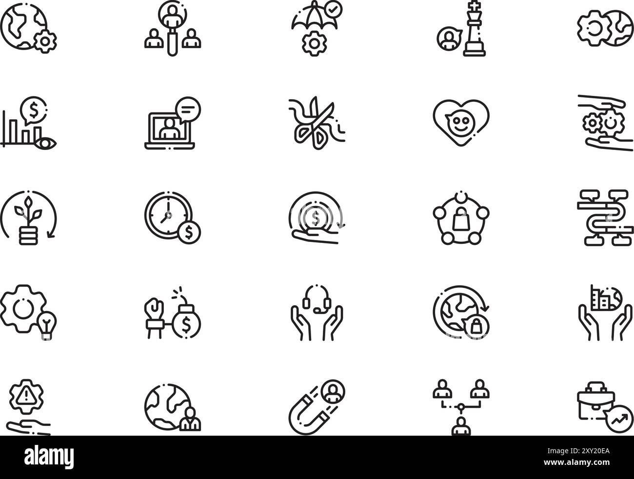 Business services icons collection is a vector illustration with ...