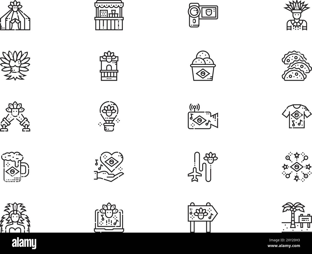 Brazilian carnival icons collection is a vector illustration with ...