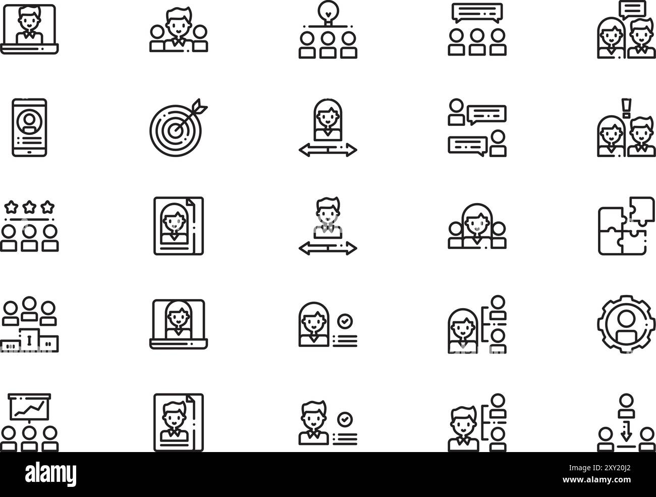 Team work icons collection is a vector illustration with editable ...