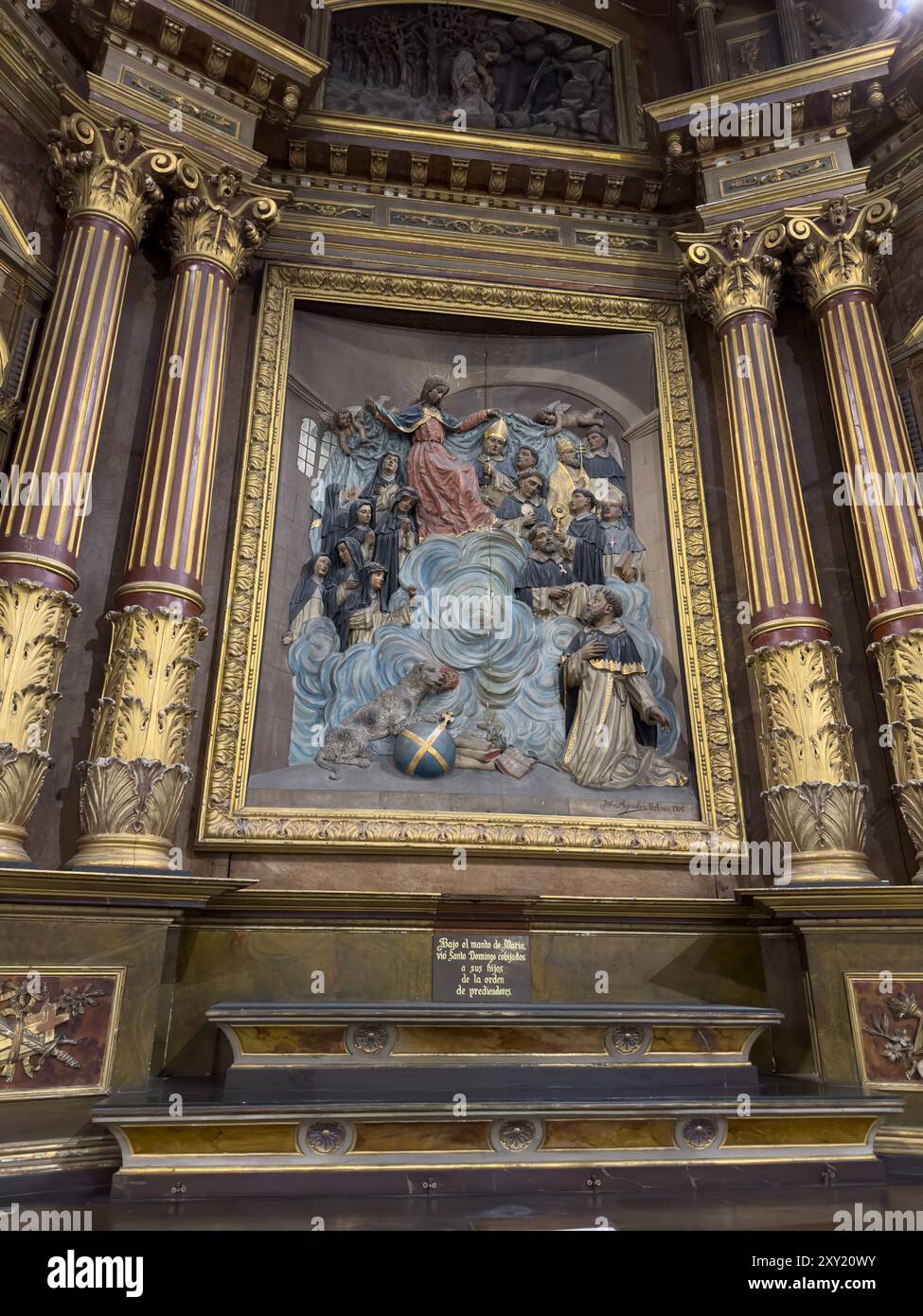 Altarpiece in a side chapel of the Basilica of Our Lady of the Rosary ...