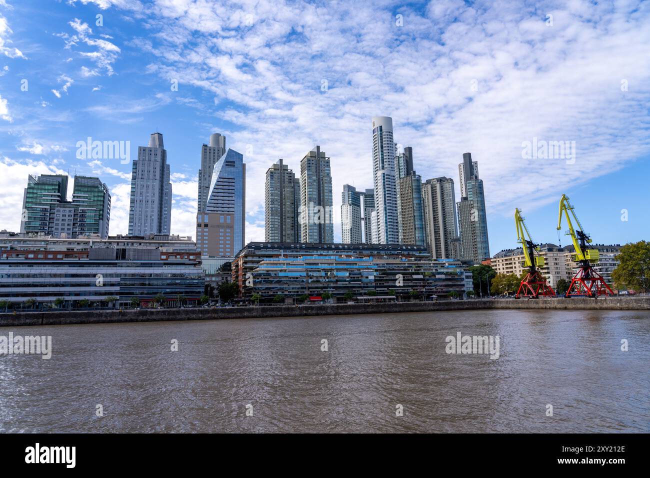 The skyline of Puerto Madero over Dock 3 in Buenos Aires, Argentina ...