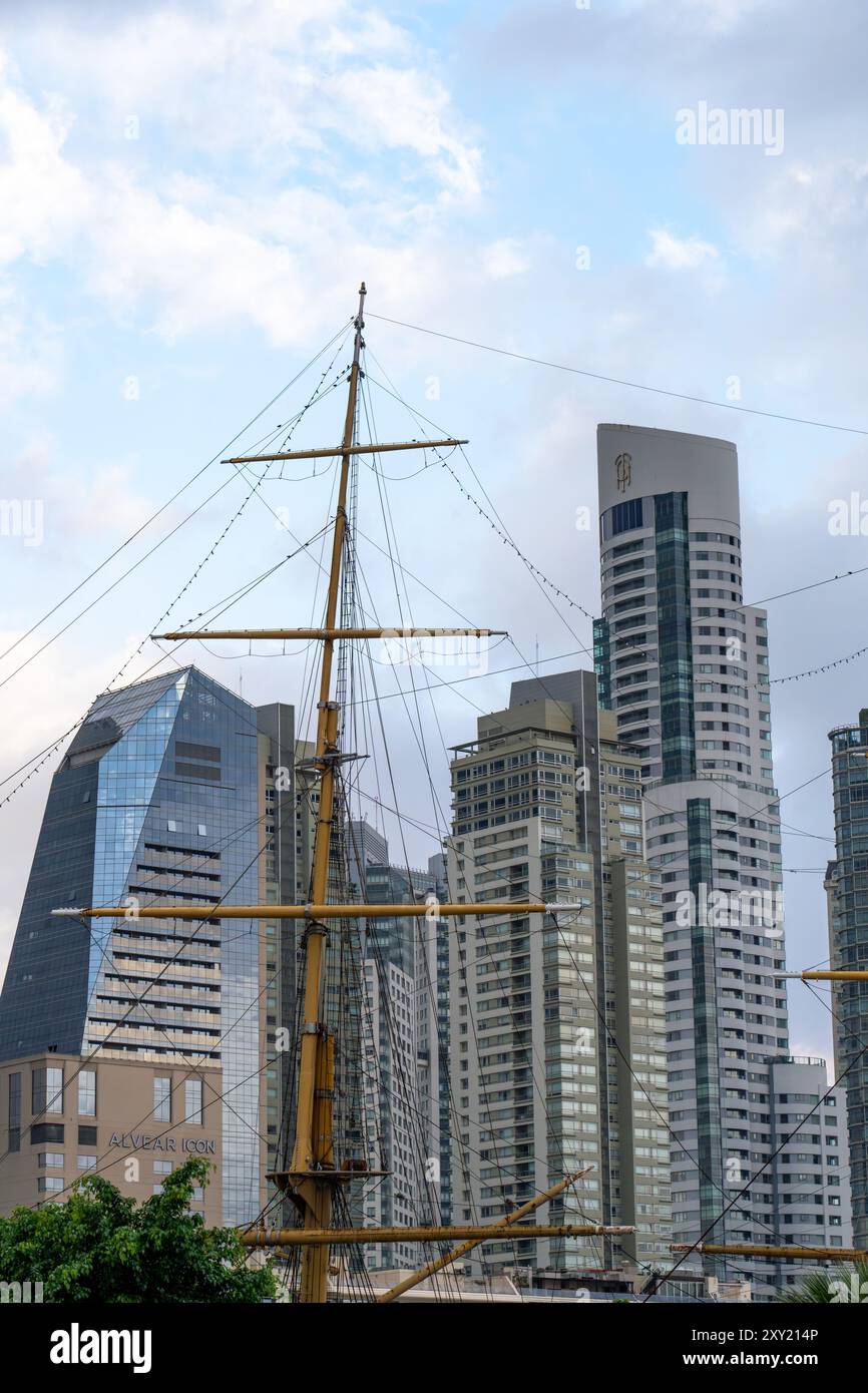 The skyline of Puerto Madero in Buenos Aires, Argentina, including the ...