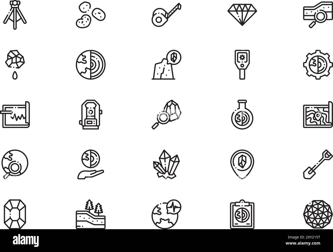 Geology icons collection is a vector illustration with editable stroke ...