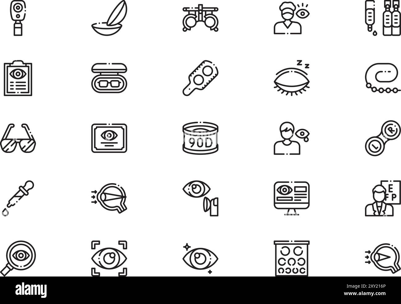 Optometrist icons collection is a vector illustration with editable ...