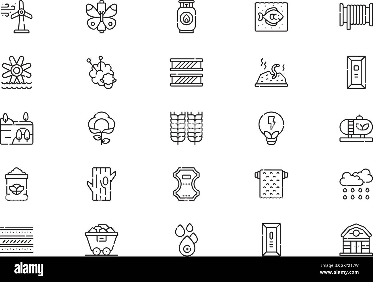 Natural resources icons collection is a vector illustration with ...