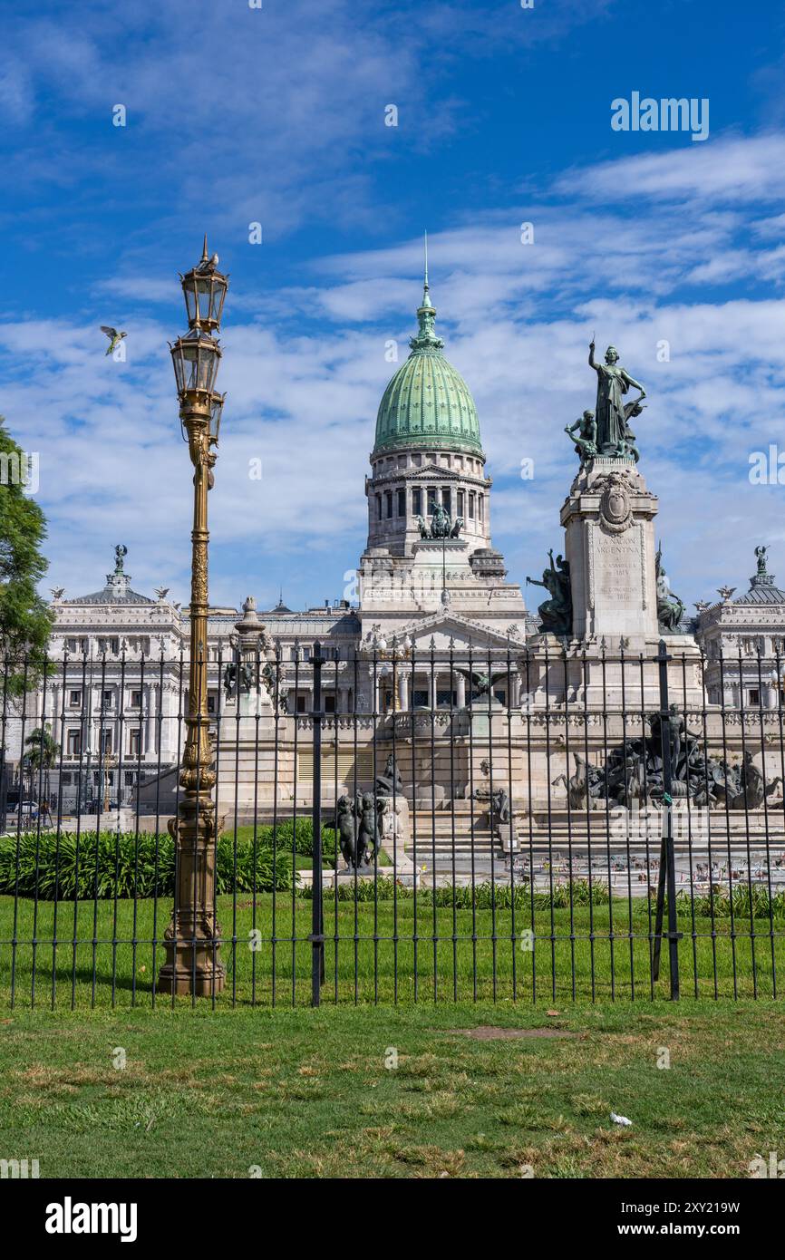 The National Congress Building behind the Monument of the Two ...