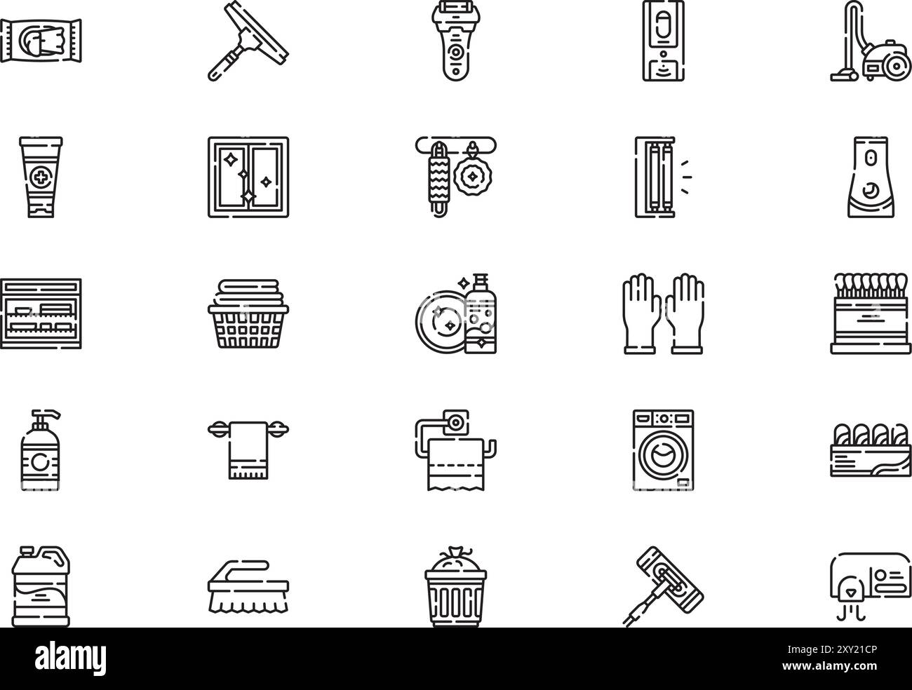 Hygiene and disinfection icons collection is a vector illustration with ...