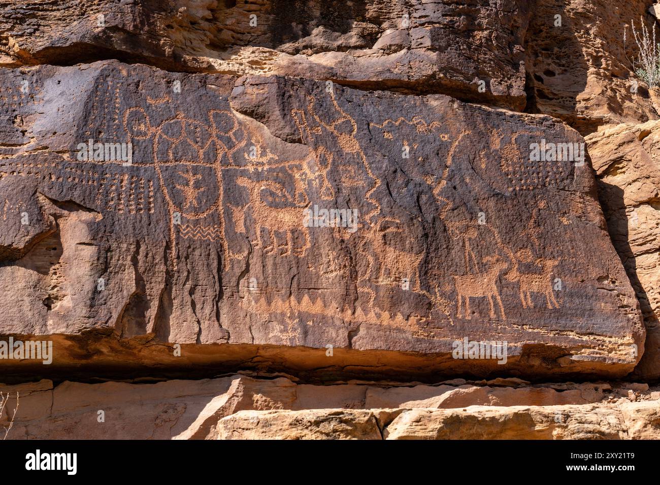 A pre-Hispanic Native American Fremont Culture rock art or petroglyph ...