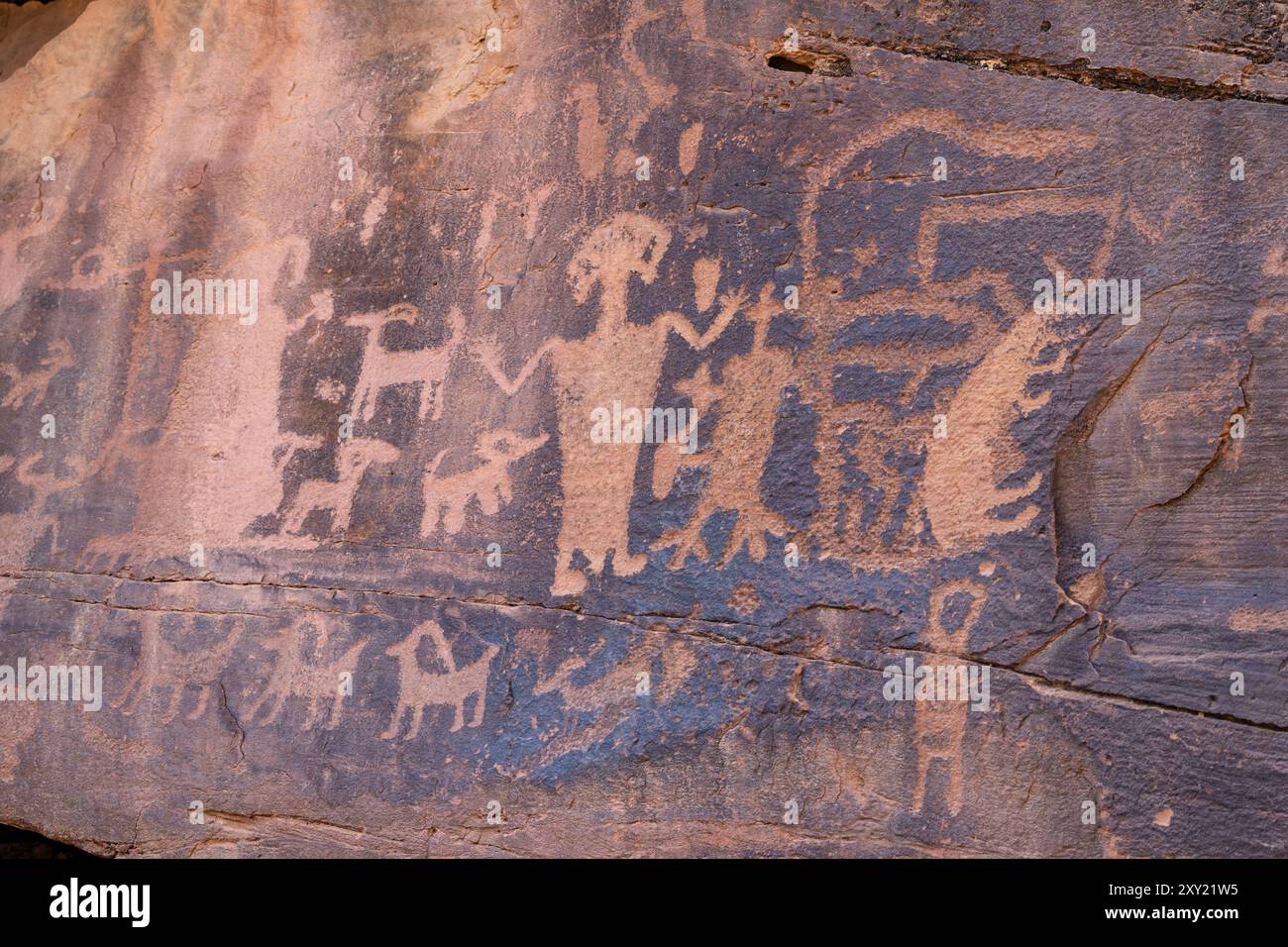 A pre-Hispanic Native American rock art or petroglyph panel in Daddy's ...