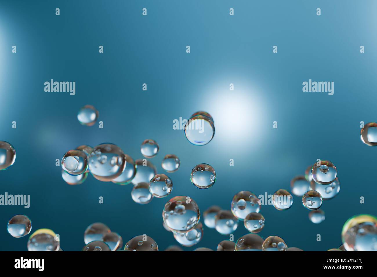 Bubbles float in water, creating a serene underwater scene with soft ...