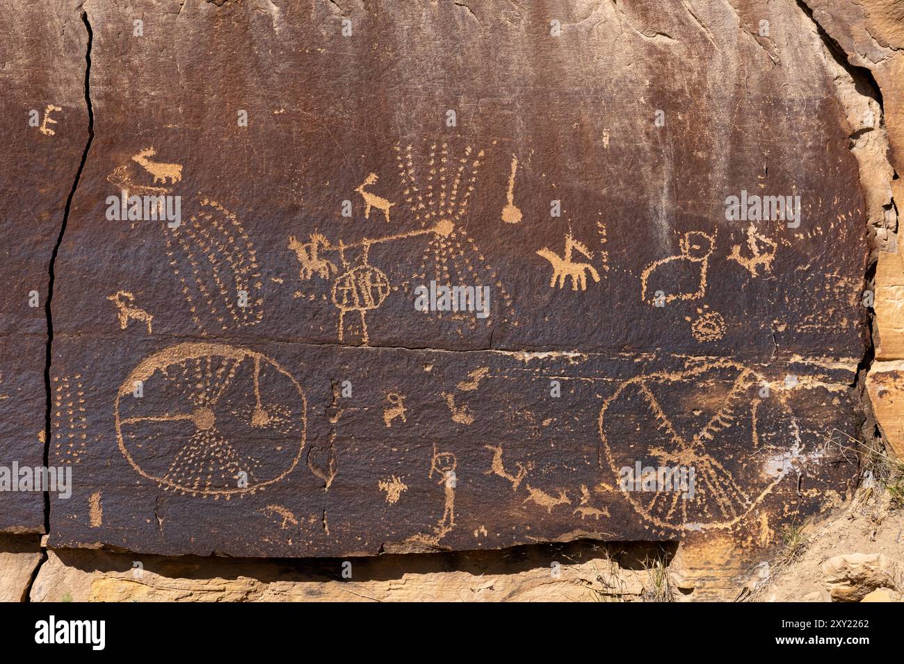 A pre-Hispanic Native American rock art or petroglyph panel in Daddy's ...