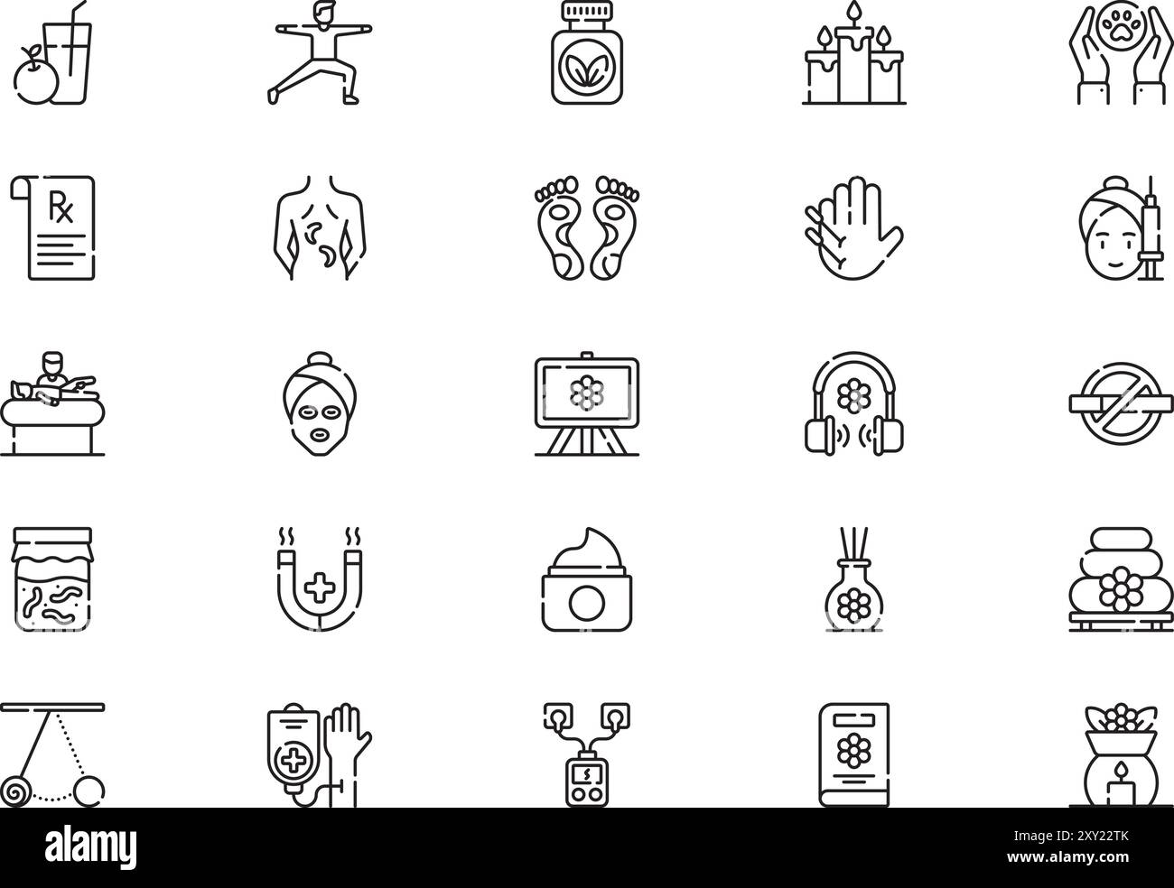 Therapy icons collection is a vector illustration with editable stroke ...