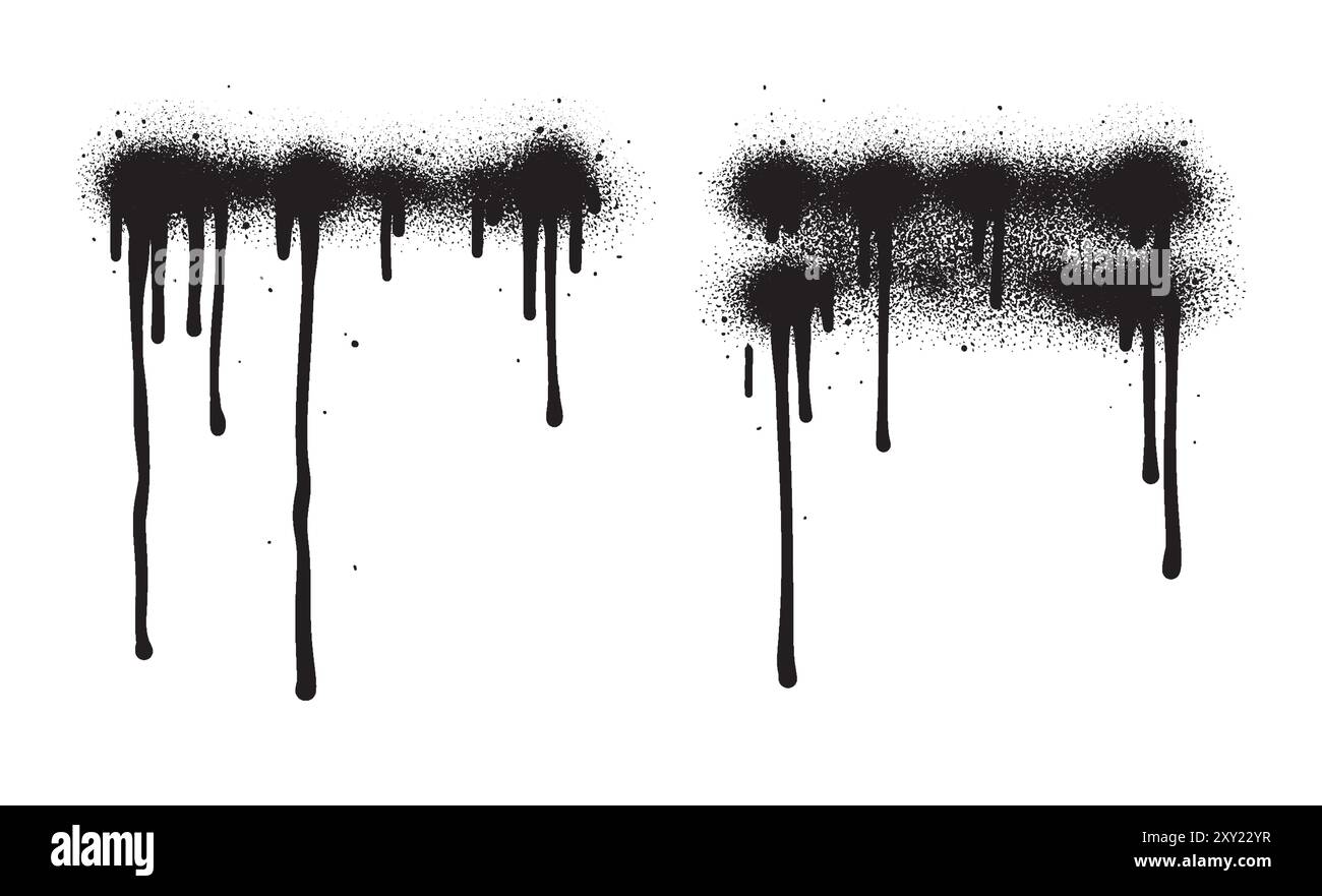 Spray Paint Abstract Vector Elements isolated on White Background ...