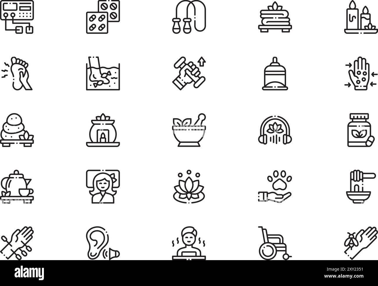 Therapy icons collection is a vector illustration with editable stroke ...