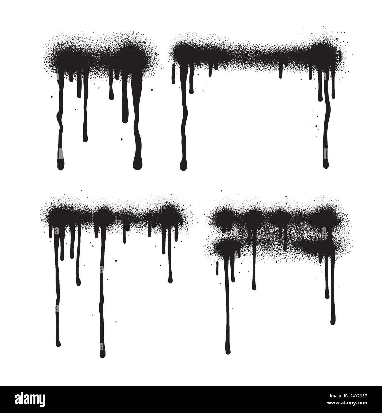 Spray Paint Abstract Vector Elements isolated on White Background ...