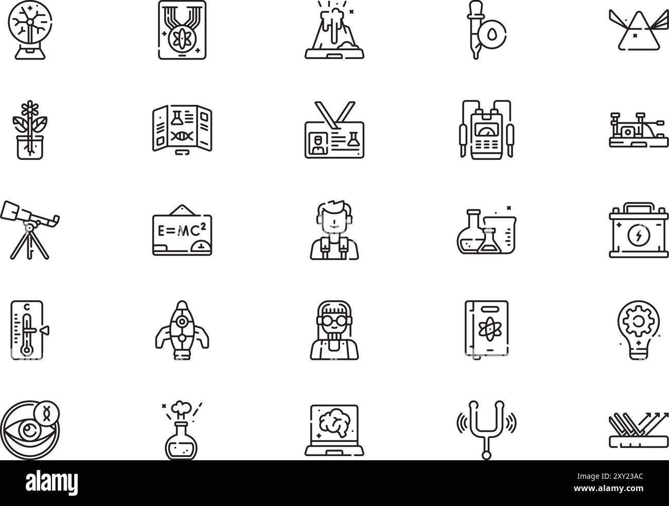 Science fair icons collection is a vector illustration with editable stroke Stock Vector Image ...
