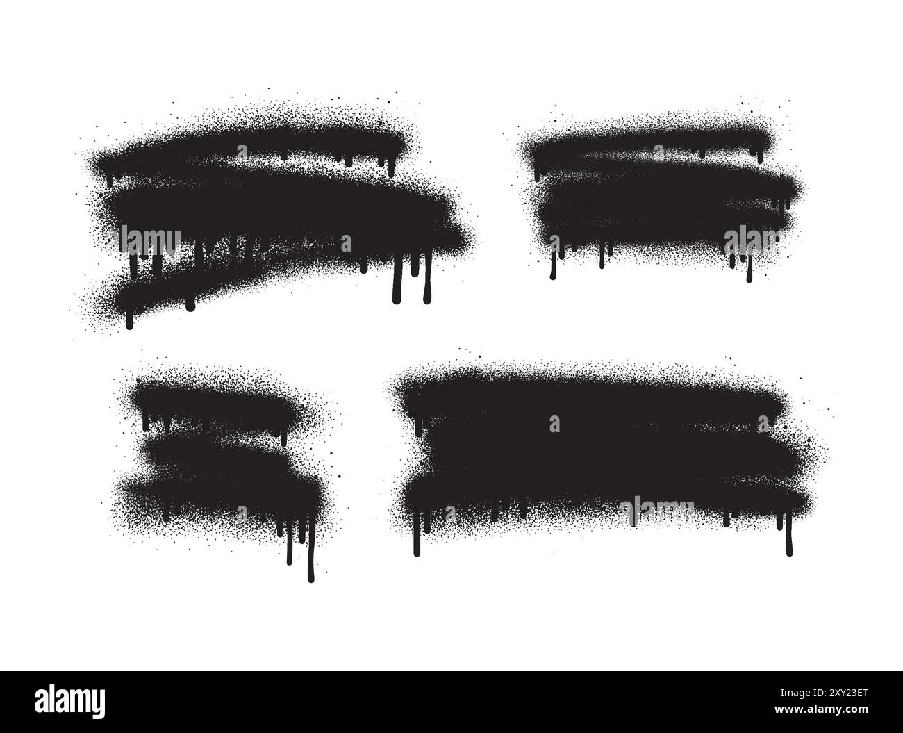 Spray Paint Abstract Vector Elements isolated on White Background ...