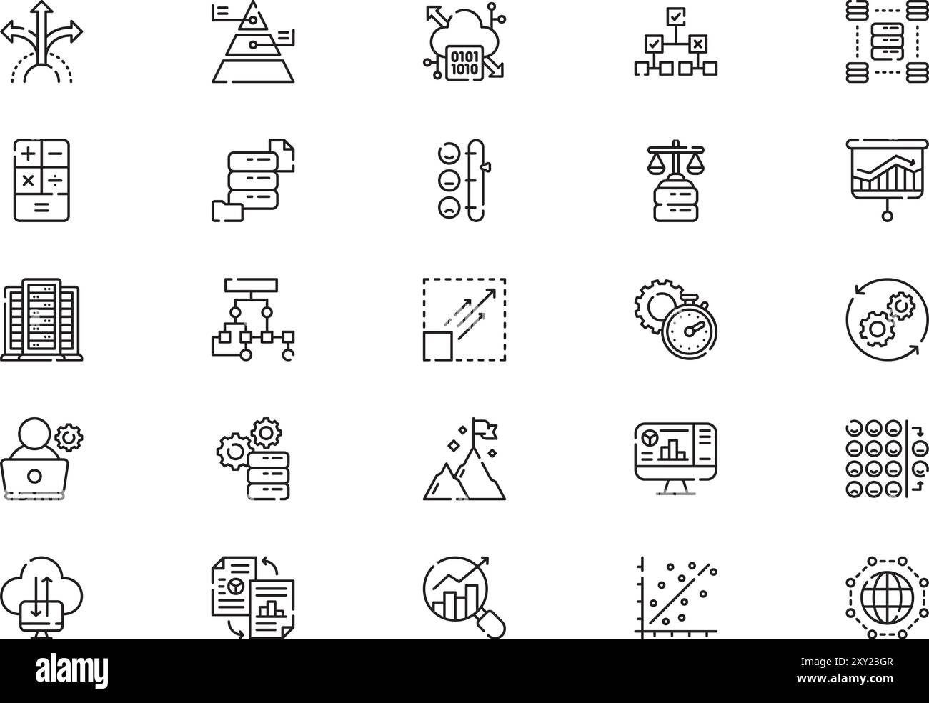 Data analytics icons collection is a vector illustration with editable ...