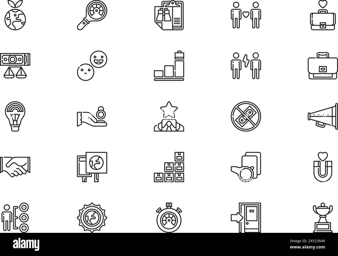 Business ethics icons collection is a vector illustration with editable ...
