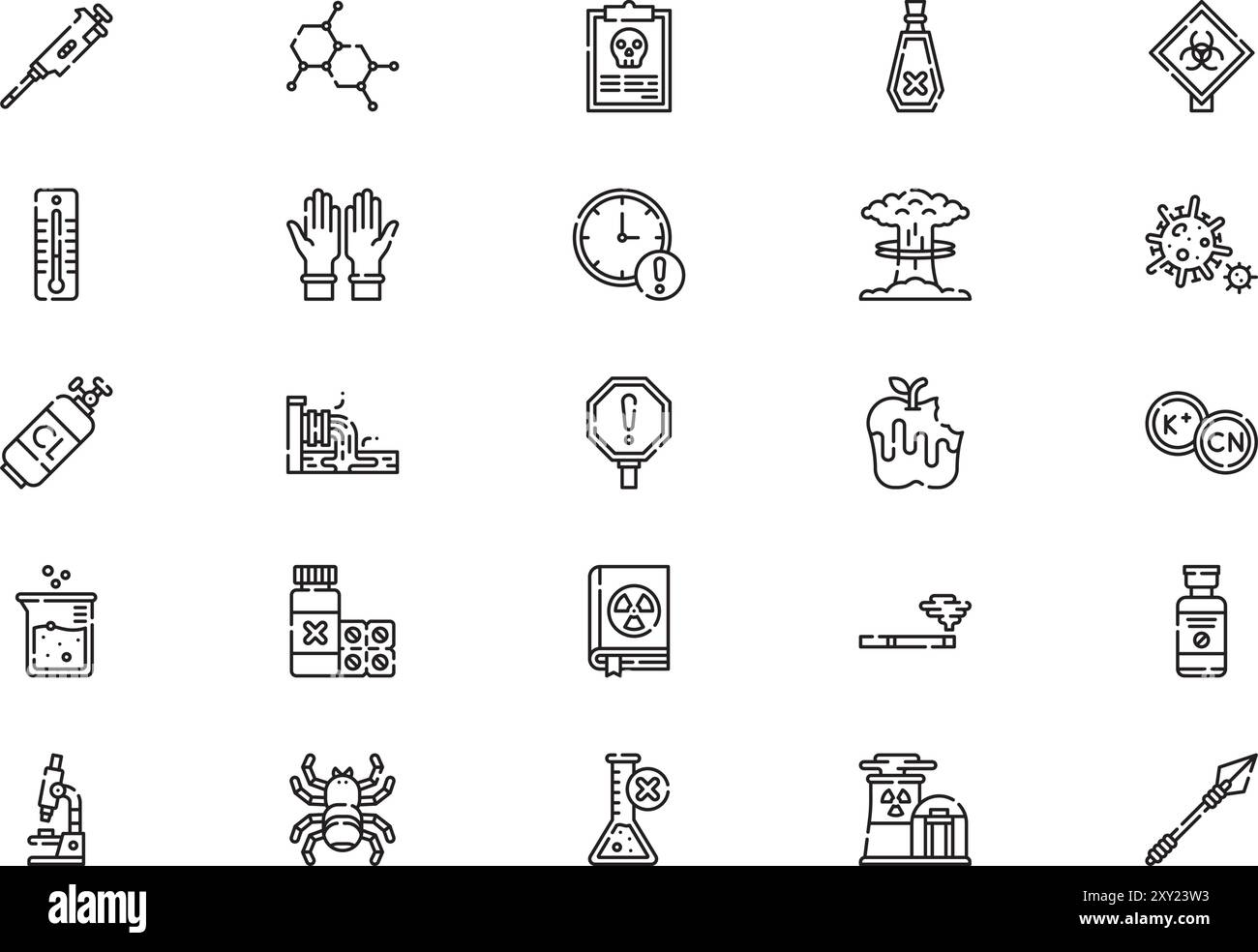Poison icons collection is a vector illustration with editable stroke ...
