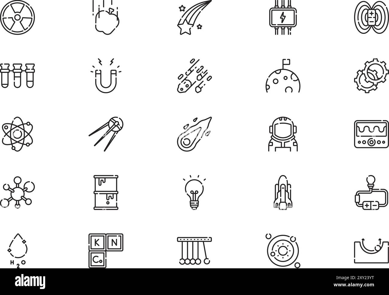 Science icons collection is a vector illustration with editable stroke ...