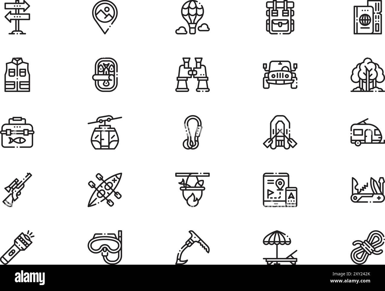 Adventure icons collection is a vector illustration with editable ...